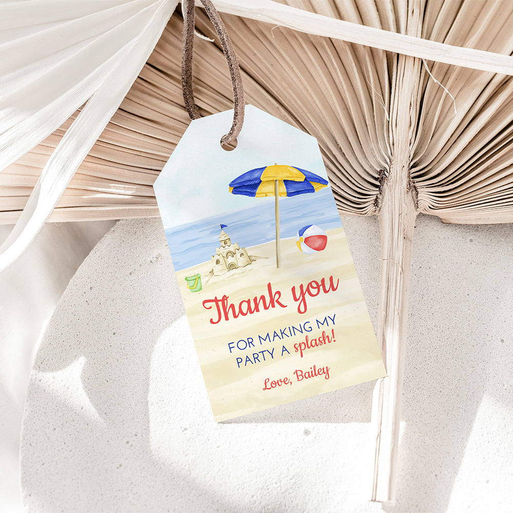 Beach Party Birthday Party Favor Tag – The Painted Barn Studio
