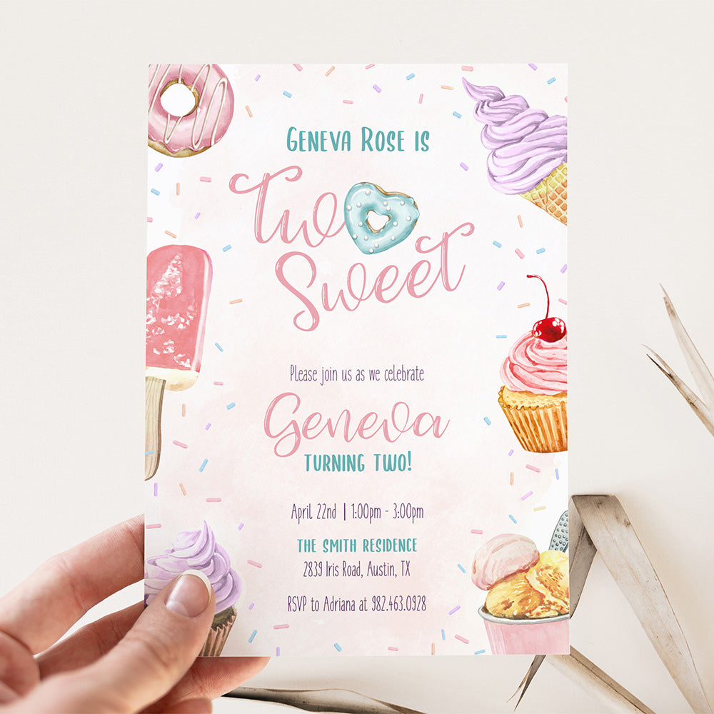 Two Sweet Birthday Invitation – The Painted Barn Studio