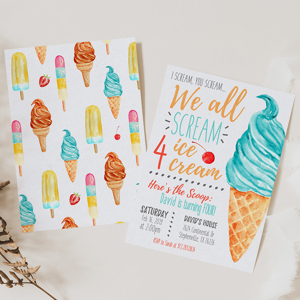 Ice Cream Party Invitation